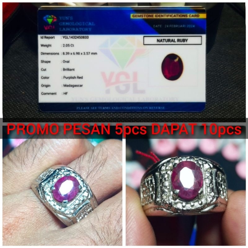 Jual PLUS MEMO NATURAL RUBY BATU RUBI AKIK CINCIN PERMATA 3 | Shopee Indonesia