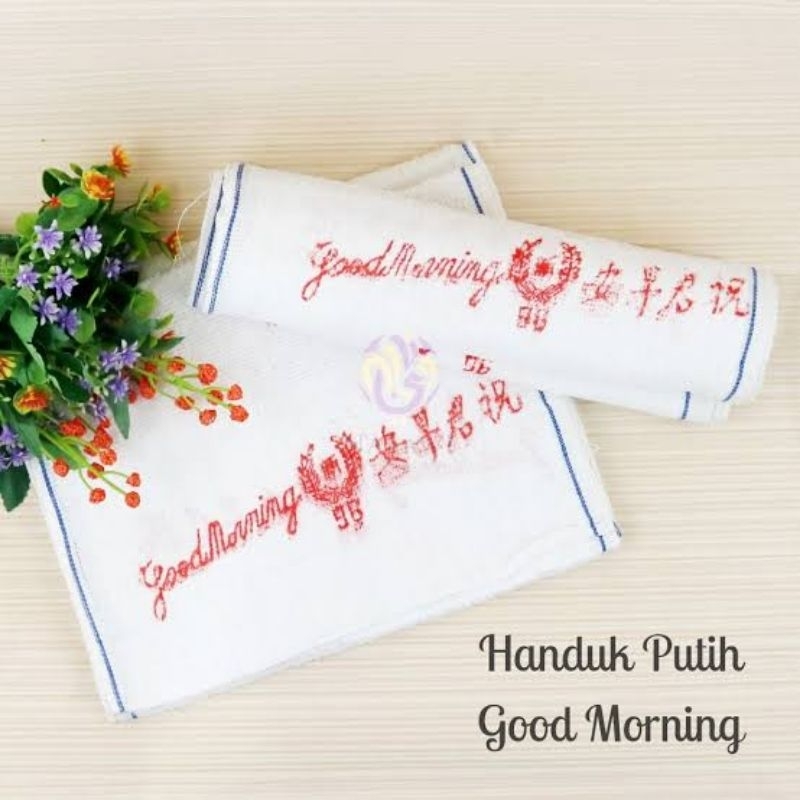 Jual handuk putih good morning asli | Shopee Indonesia