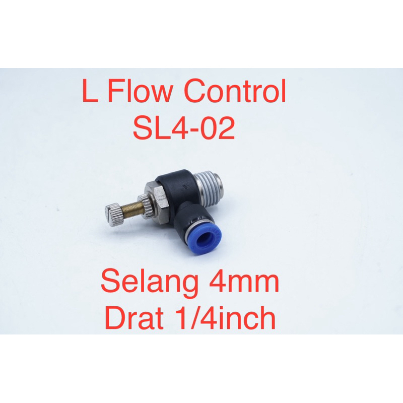 Jual SL4-02 Elbow Fitting L Flow Control Speed Valve Selang 4mm Drat 1 ...