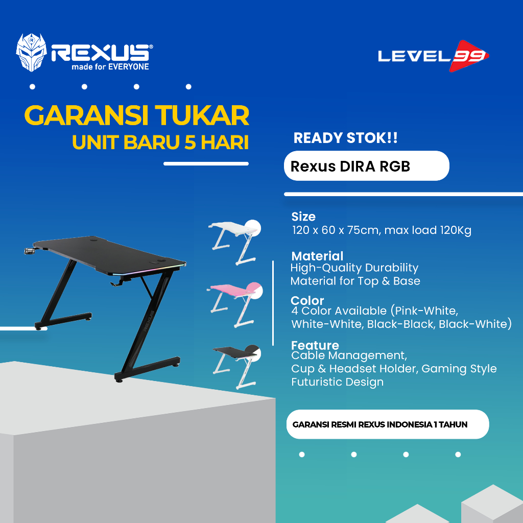 Jual Meja Gaming Rexus Dira Rxd-120 | Shopee Indonesia