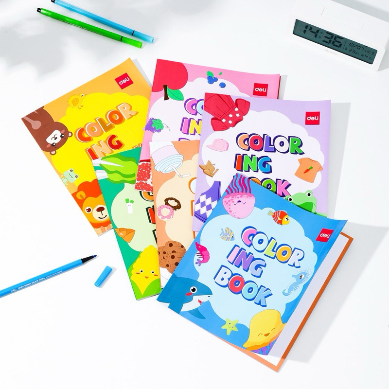 Jual Deli Children Coloring Book / Buku Mewarnai Anak 12 Lembar Kertas ...