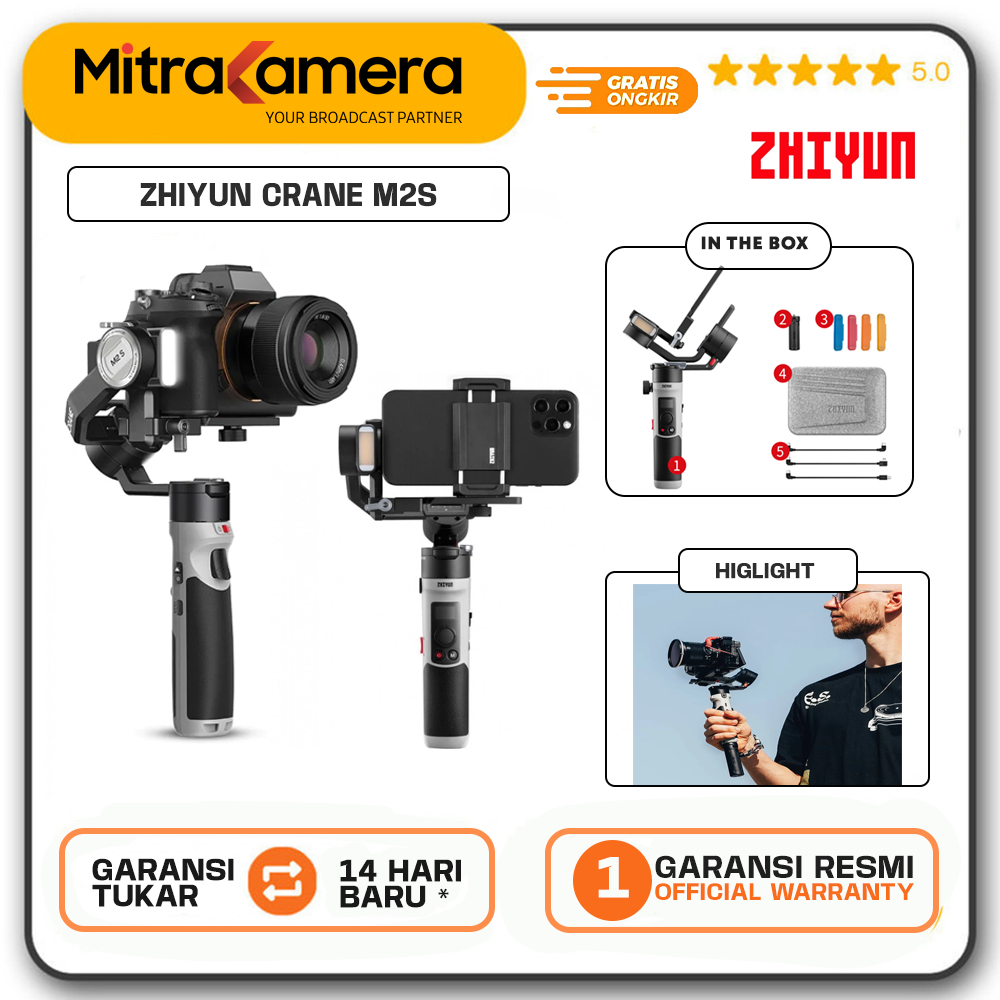 Jual Zhiyun Crane M2S 3-Axis Gimbal Stabilizer Combo Kit | Shopee Indonesia