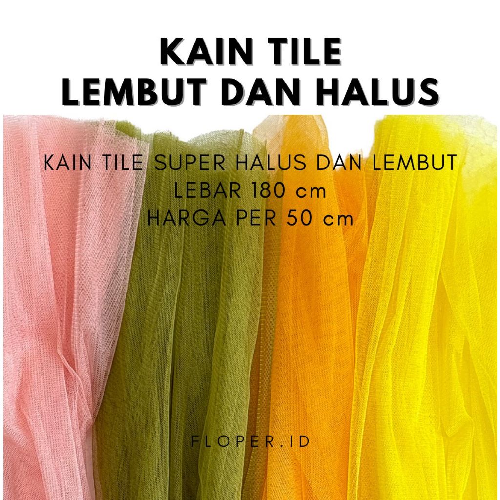 Jual KAIN TILE HALUS LEMBUT | SOFT TILE | KAIN TULE POLOS HALUS | SOFT ...