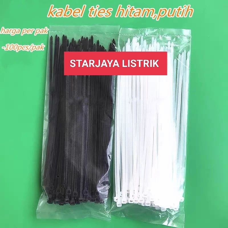 Jual kabel ties/kabel tis/cable tis hitam/putih 100mm,150mm,200mm,250mm,300mm | Shopee Indonesia