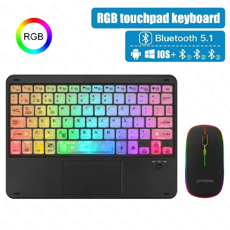 Jual GOOJODOQ Backlit Keyboard Mouse Touchpad RGB Backlight iPad ...