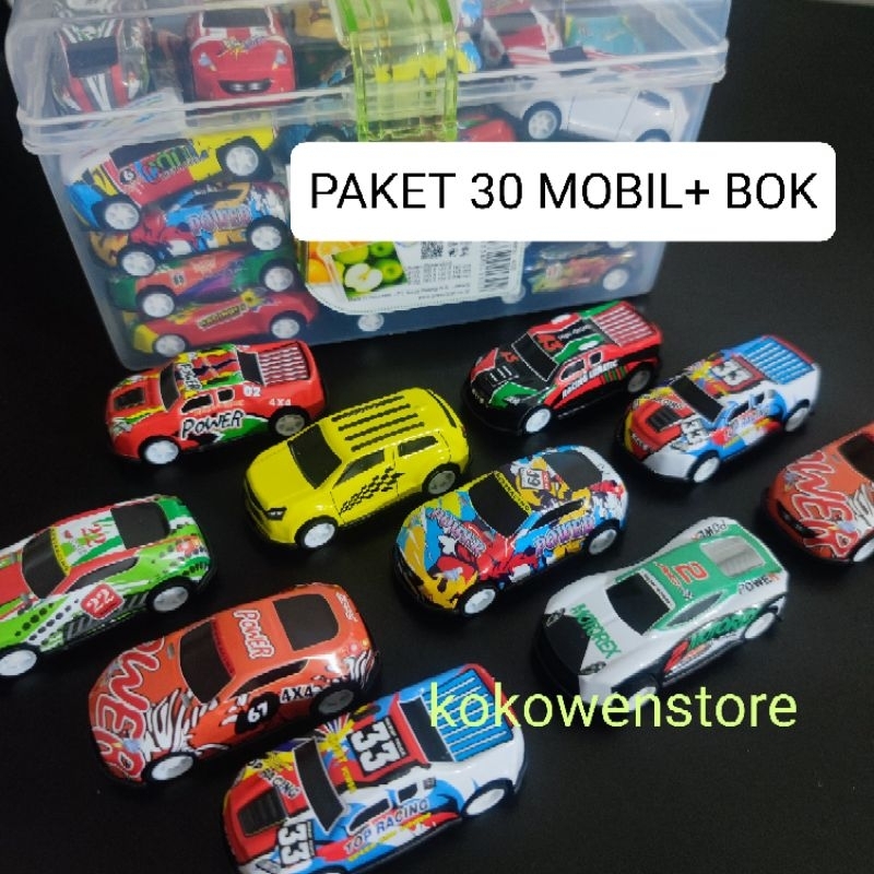 Jual (Paket 30 mobil + BOK) mobilan mainan anak anak mobil balap mini ...