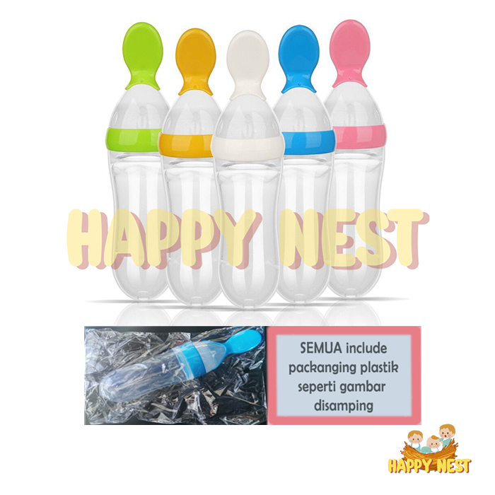 Jual HappyNest Botol Dot Silicone Sendok Makan Bayi | Shopee Indonesia