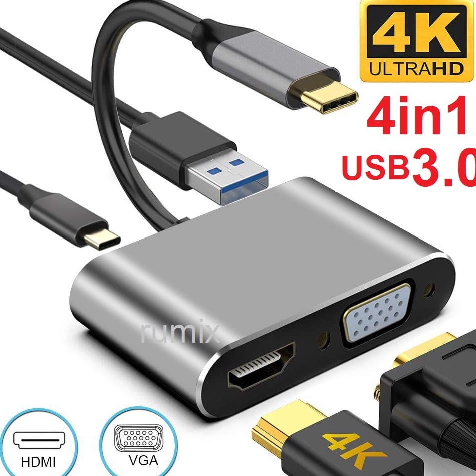 Jual Harga Bersahabat USB TYPE C TO HUB PD TYPE C HDMIVGA USB3 ...