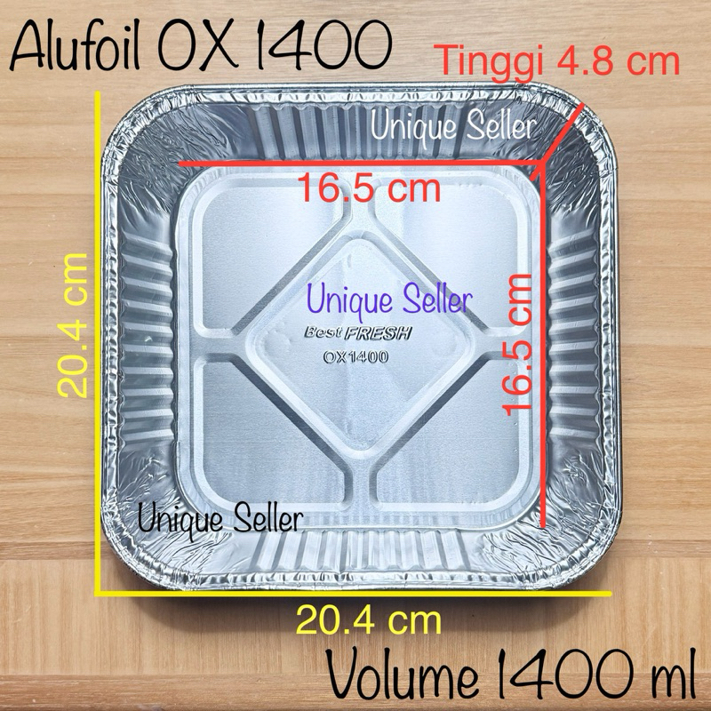 Jual Aluminium Foil OX 1400 Uk 20x20 cm Bestfresh / Aluminium Foil ...