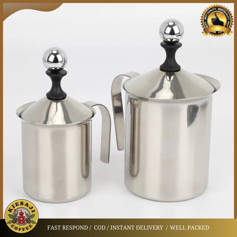 Jual double mesh milk frother 800 ml alat pembuat busa foam susu ...