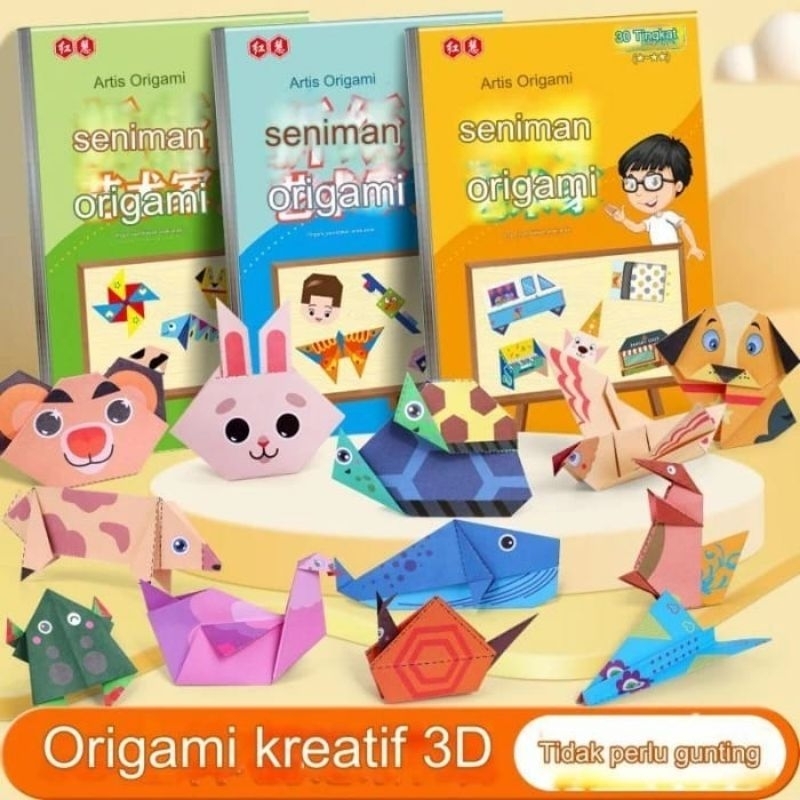 Jual Kertas origami lipat anak, Mainan DIY lipat kertas origami gambar ...