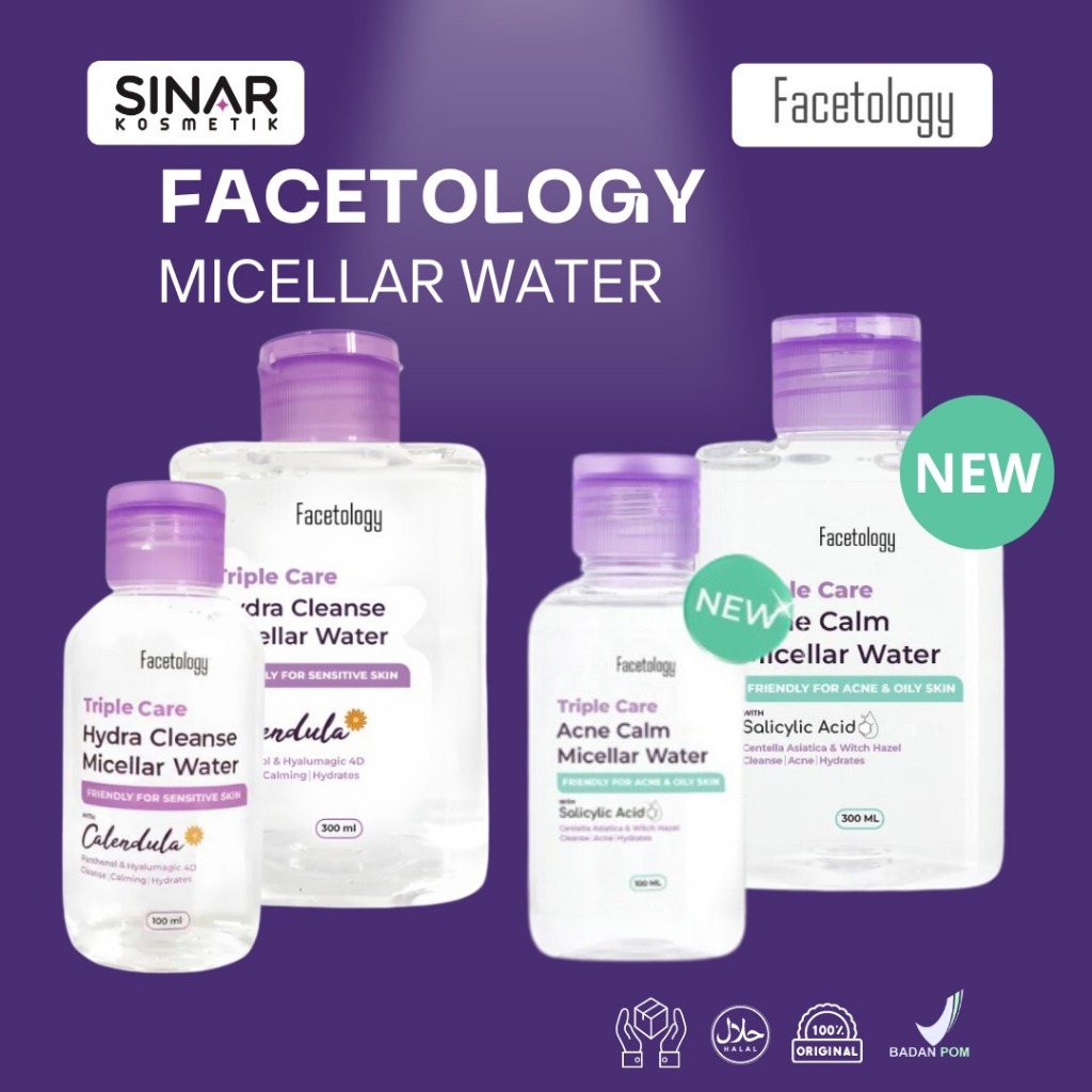 Jual [NEW PACKAGE & IMPROVE FORMULA] Facetology Triple Care Micellar ...