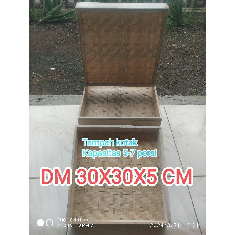 Jual tampah kotak/tampah tumpeng/tampah bambu 30x30x5 cm | Shopee Indonesia