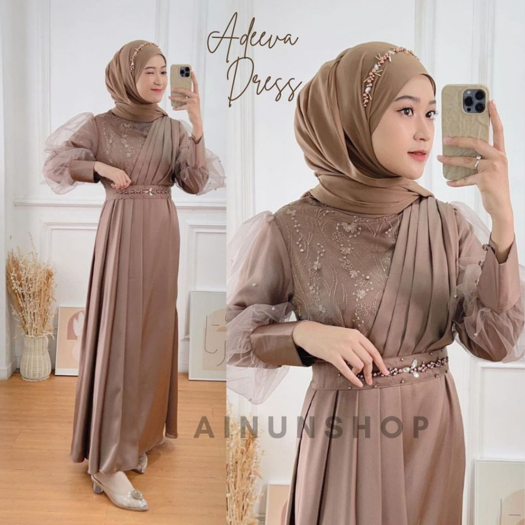 Jual TERMURAH ADEEVA DRESS - Dress Kondangan Model Terbaru Mewah Kekinian Gamis Brukat Remaja ...