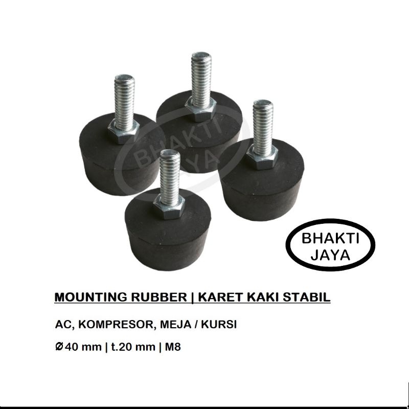 Jual Mounting / Adjuster Rubber / Karet kaki stabil ⌀40 t.20 M8 (AC ...