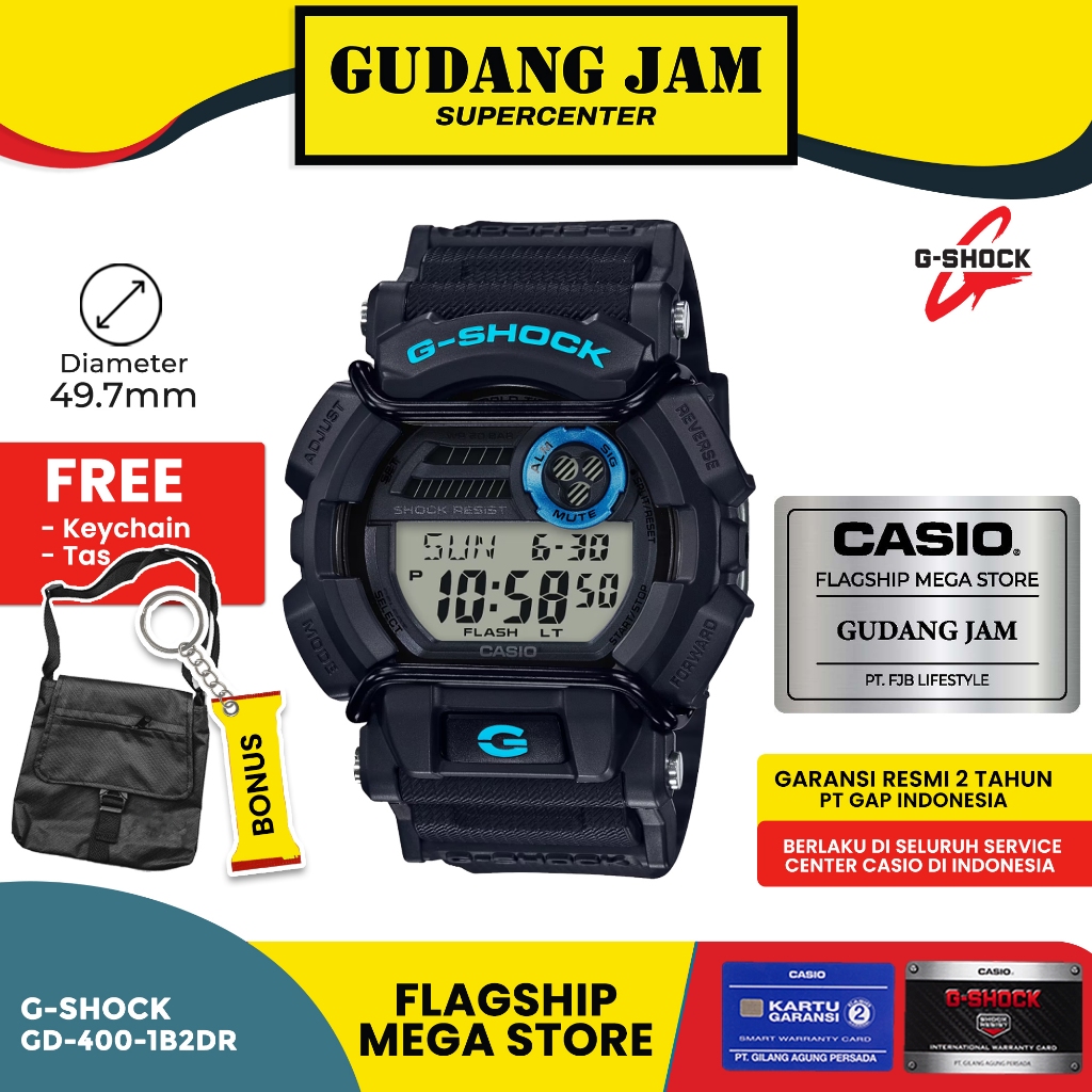 Jual Jam Tangan Pria G-shock GD-400-1B2DR GD-400-1B2 Garansi 2 Tahun ...