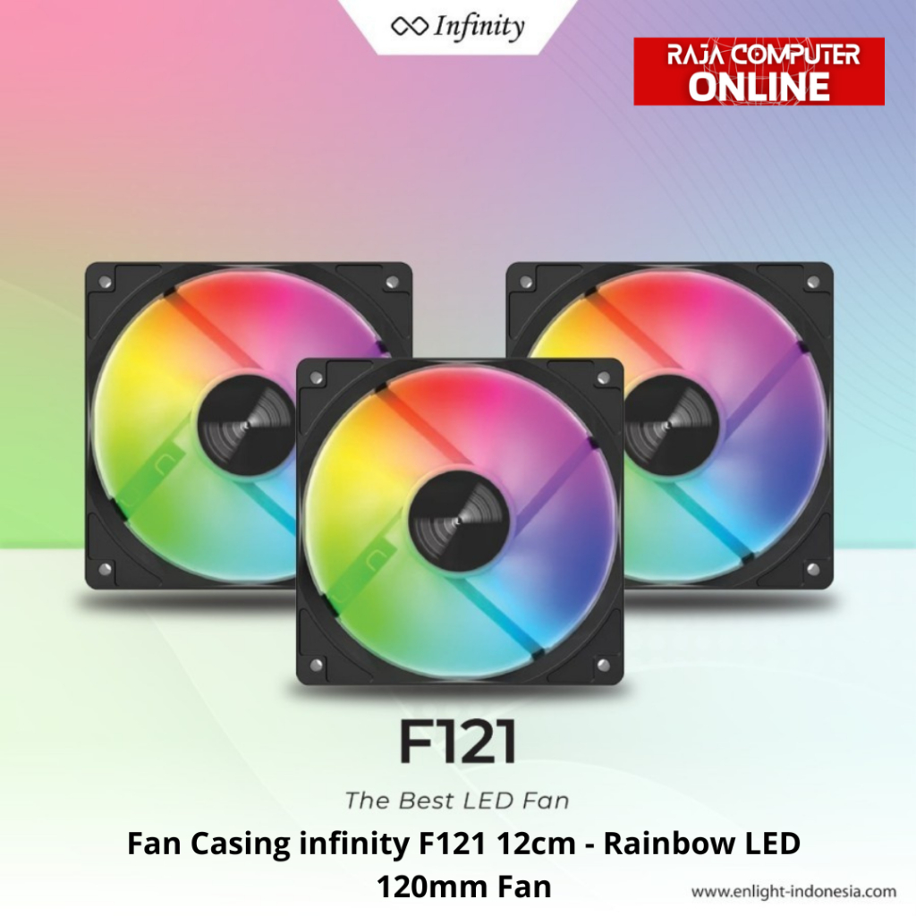 Jual Fan Casing Infinity F121 Rainbow FIX RGB Single FAN - 12CM ...