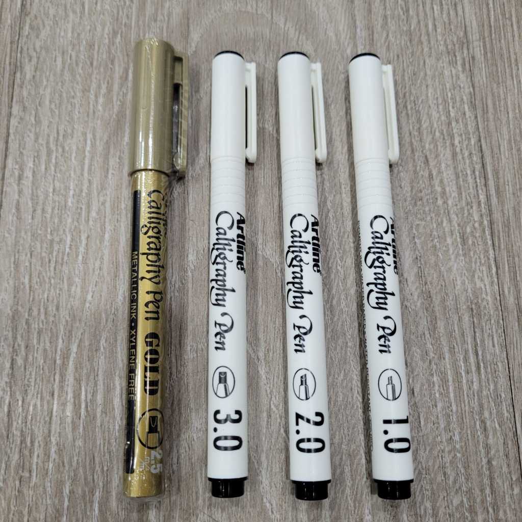 Jual Pulpen Kaligrafi / Calligraphy Pen Artline Black & Gold | Shopee ...
