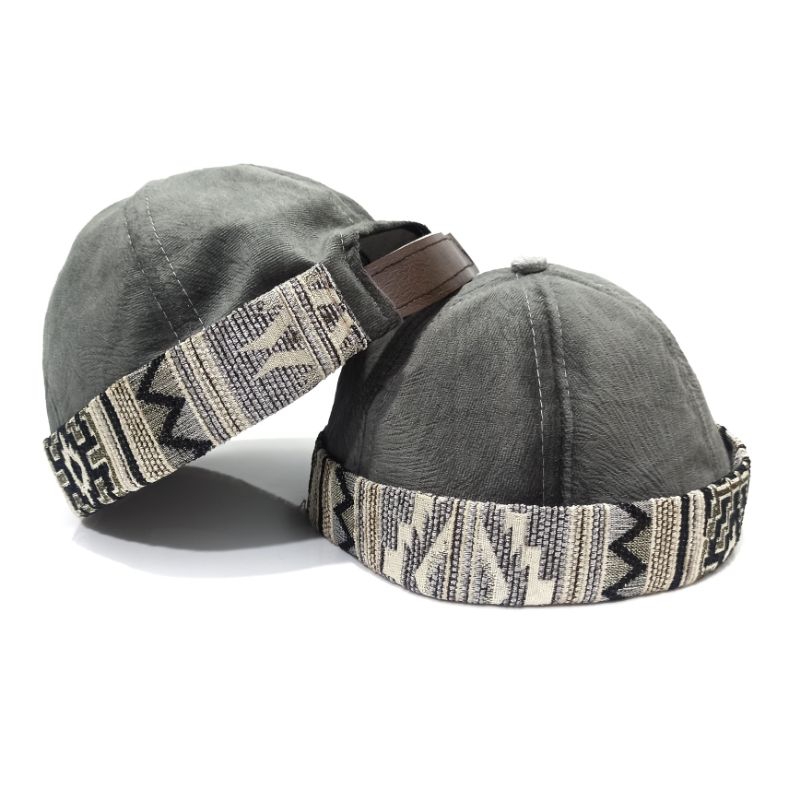 Jual Topi Peci Miki Hat Shalat Abu Songkok List Motif Tenun Batik ...