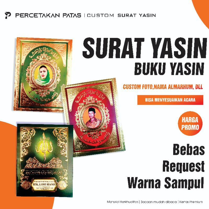 Jual Buku yasin custom foto , Surat Yasin Custom Foto , Buku yasin 40 ...