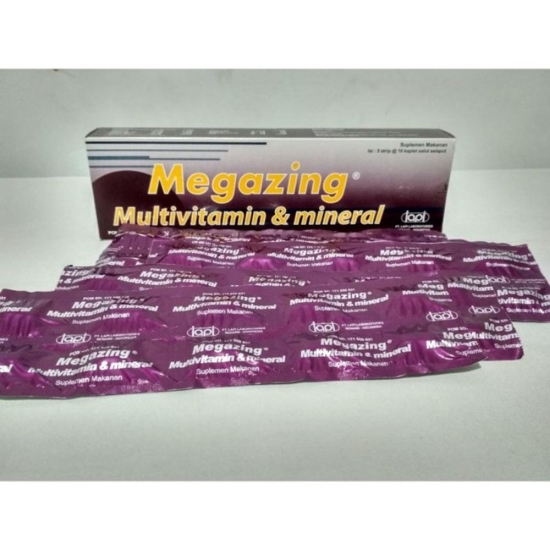 Jual MEGAZING MULTIVITAMIN DAN MINERAL 1 strip isi 10 kapsul | Shopee ...