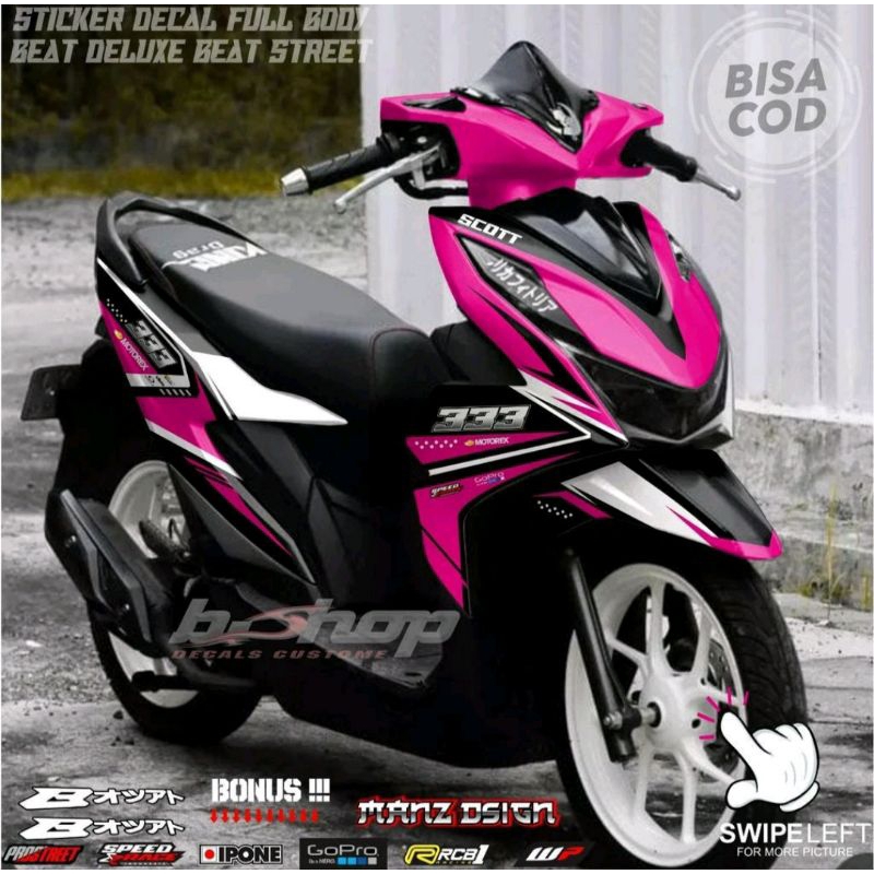 Jual stiker decal beat delux full body grafis pink | Shopee Indonesia