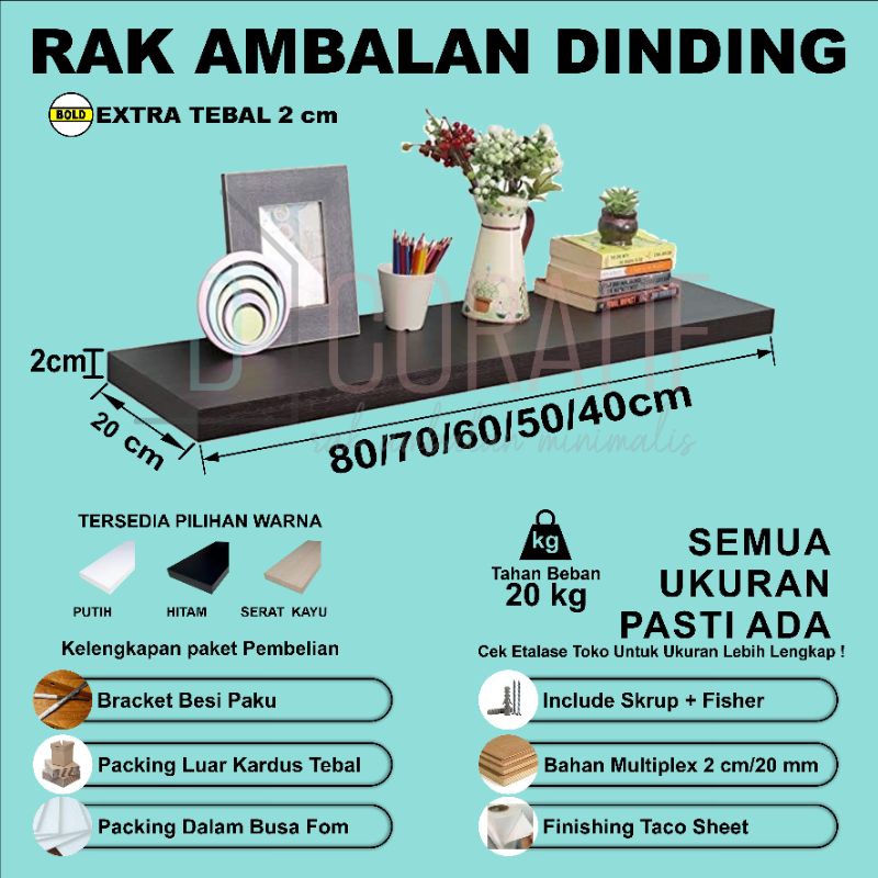 Jual RAK AMBALAN DINDING TEBAL MINIMALIS ISI 1PCS | Shopee Indonesia