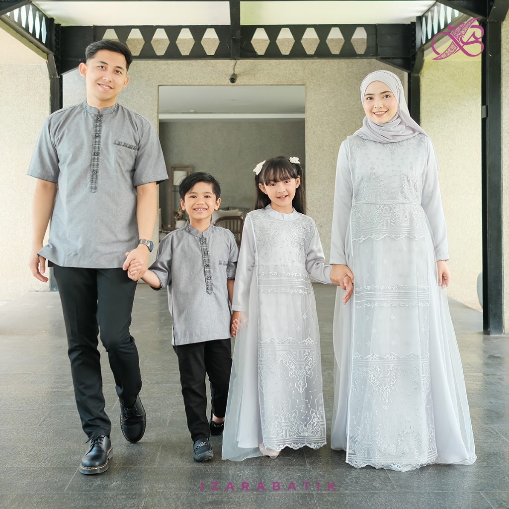 Jual ( Family Set Dress Tifana Silver - Raya Collection Izarabatik ...