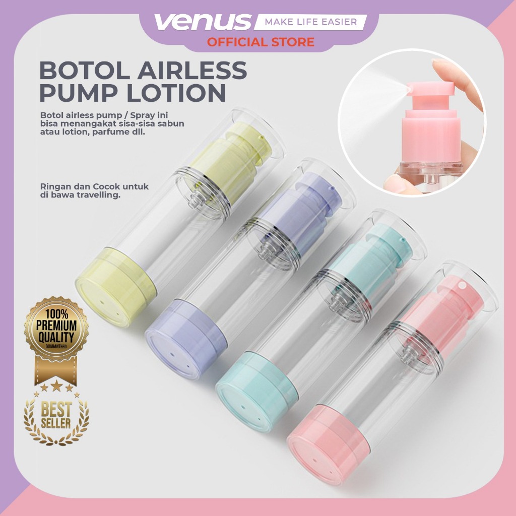 Jual Botol Airless Pump Lotion /Spray Botol /Serum Essence Travel Size ...