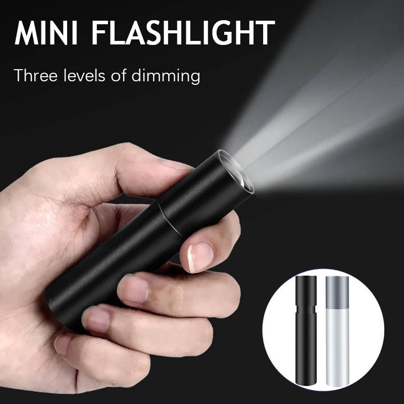 Jual mini flashlight Senter LED USB Three levels of dimming Isi Ulang Lampu Lampu Portabel Mini ...