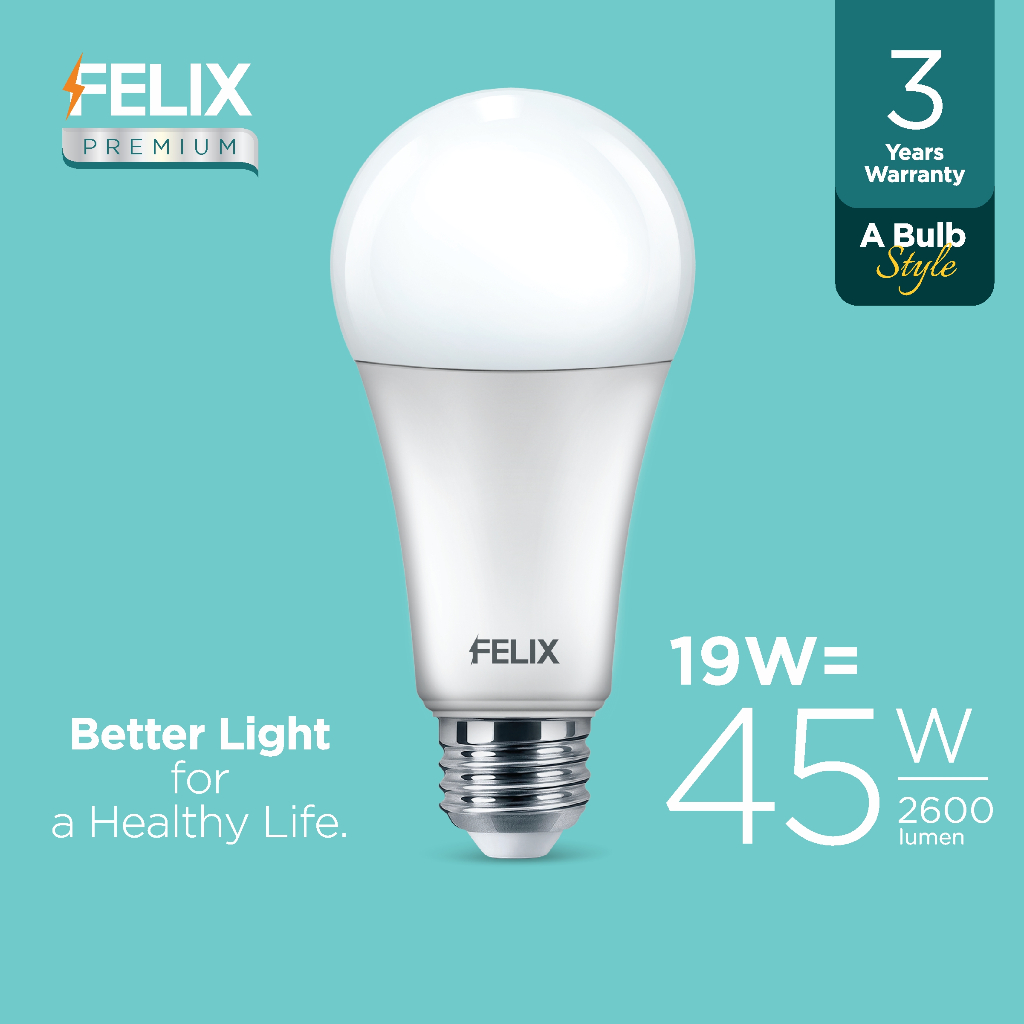Jual FELIX PREMIUM Lampu Bohlam LED 19 Watt A Bulb Style Putih Cool ...
