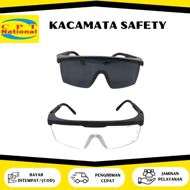 Jual Kacamata Safety Hitam Putih CPT National Safety Glasses Las Clear ...