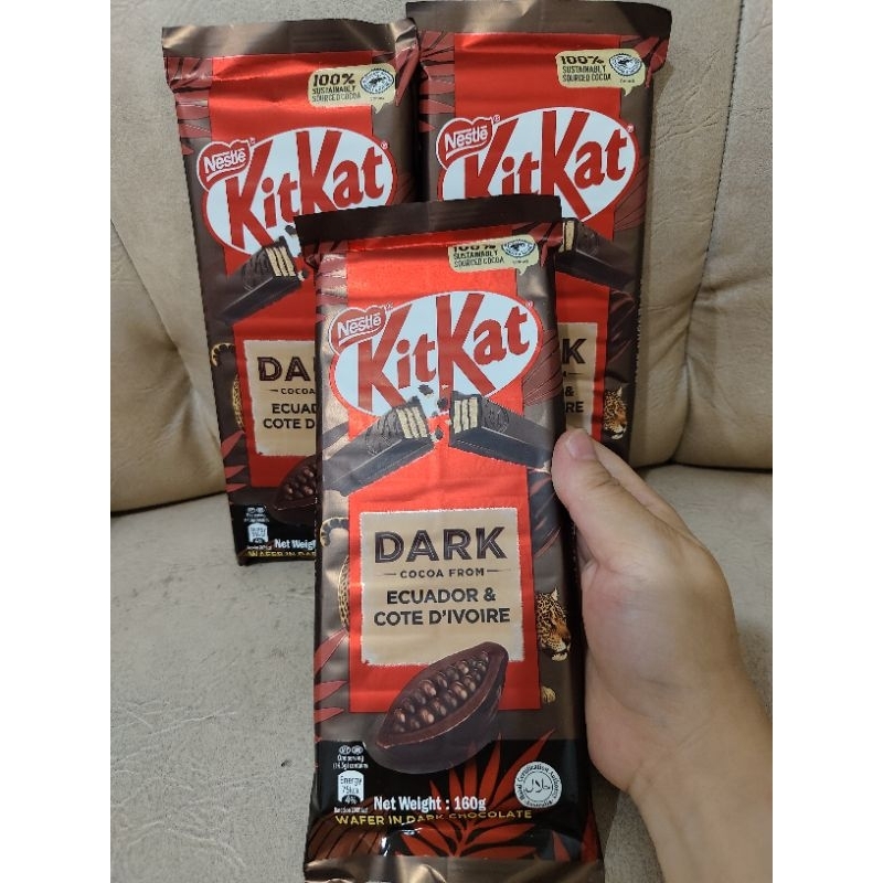 Jual Kit Kat Wafer Dark Chocolate Nestle 160 Gram | Shopee Indonesia