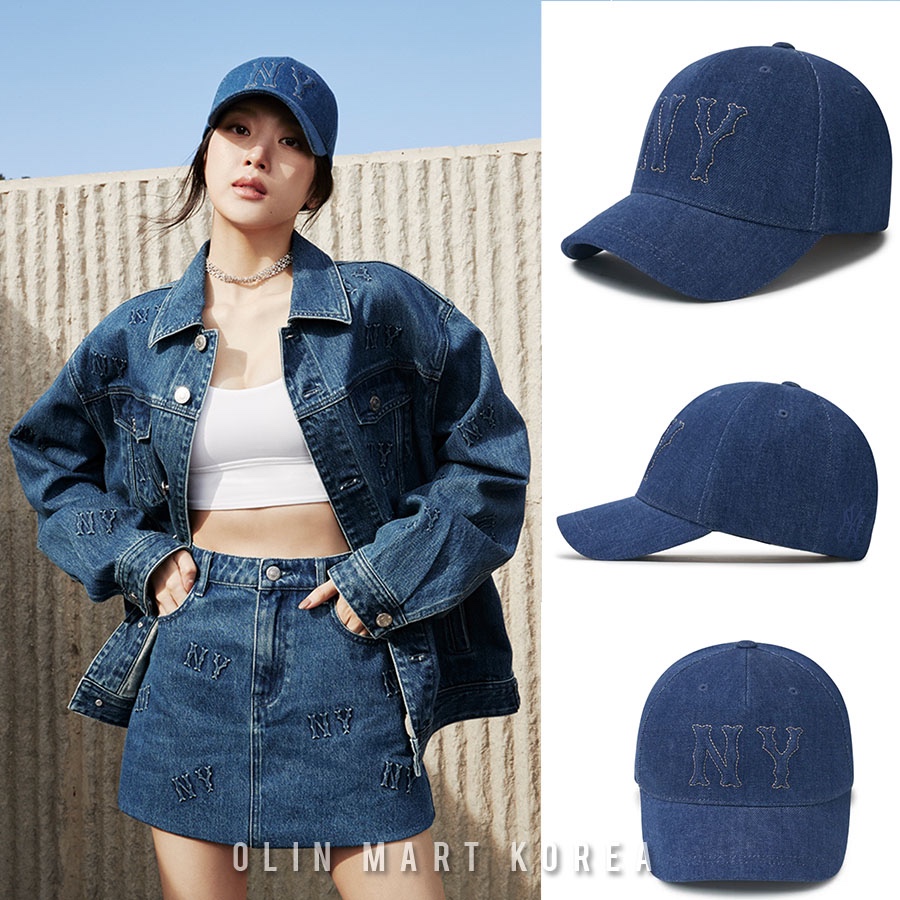 Jual MLB ONE POINT EMBO LOGO DENIM STRUCTURED BALL CAP #50INS | Shopee ...