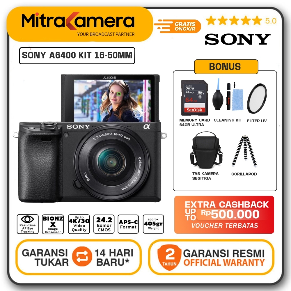 Jual Sony Alpha A6400 Kit 16-50mm Garansi Resmi | Shopee Indonesia