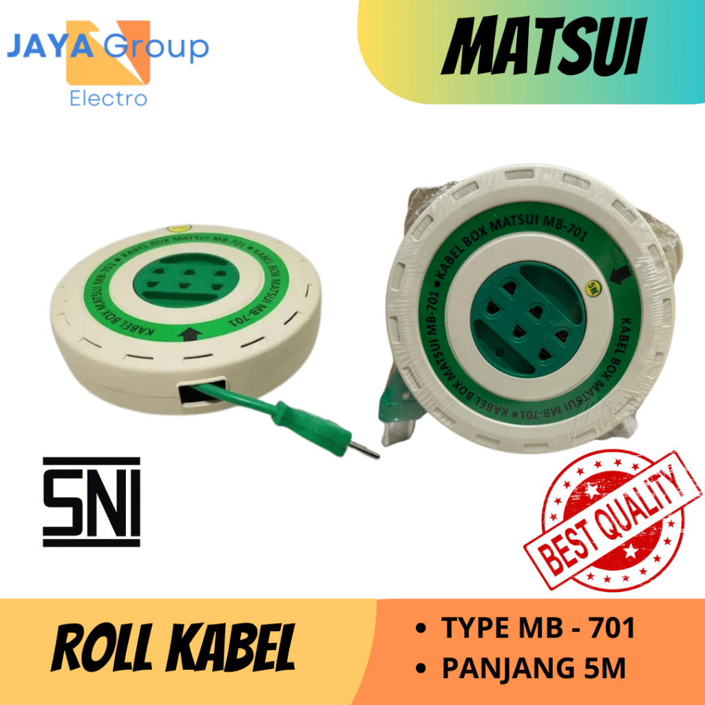Jual KABEL ROLL 5 METER 8 METER 12 METER MATSUI / BOX KABEL ROL 5M 8M ...
