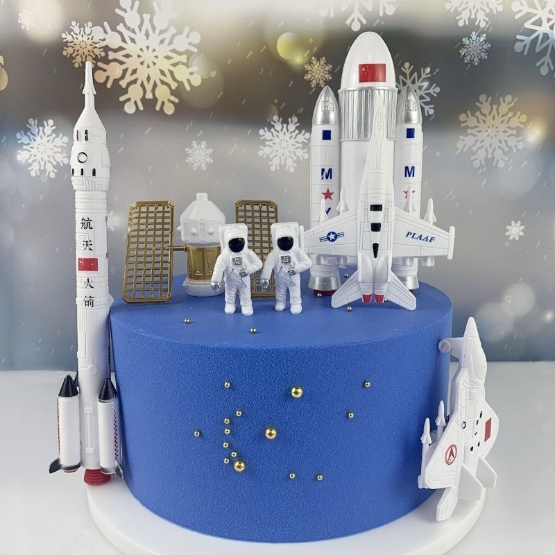 Jual Cake topper tema luar angkasa astronot roket / pajangan kue ulang ...