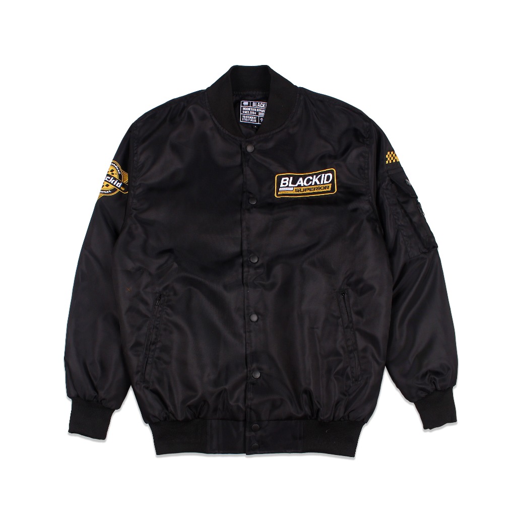 Jual Black ID - Jacket Pria Bomber Hitam Full Bordir | Black Hiraga ...