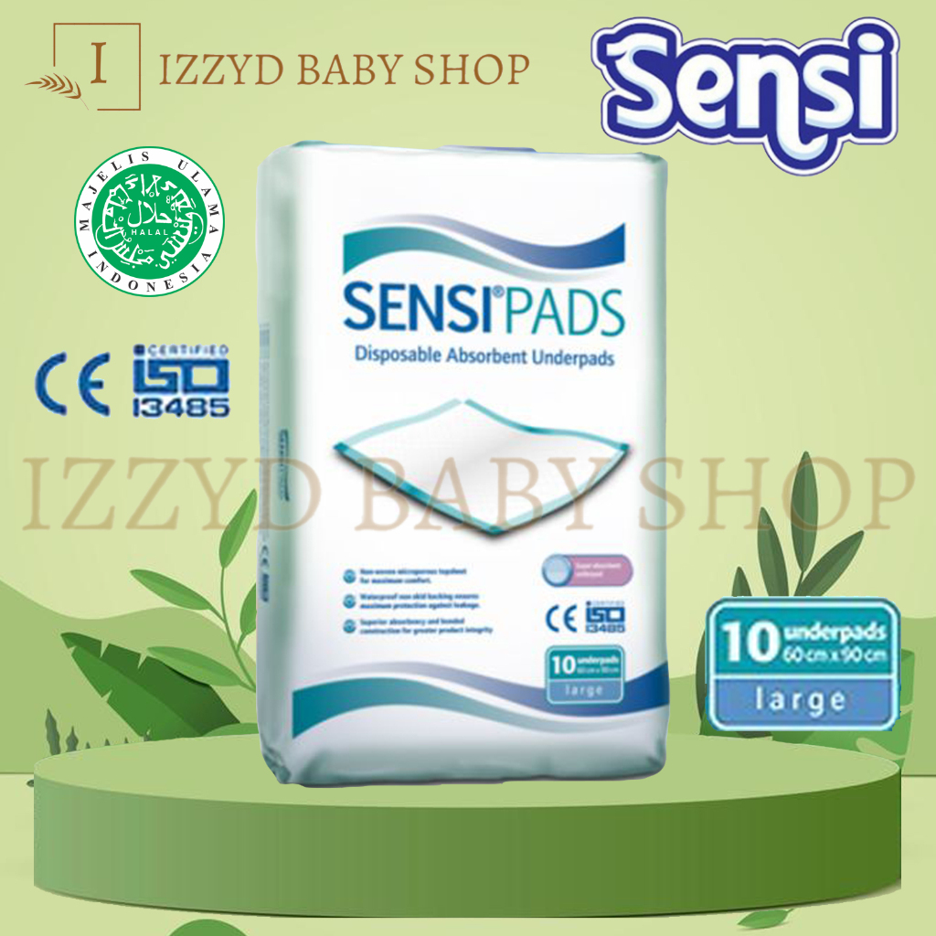 Jual Underpads Perlak Sensi Pads L Pack Isi 10 Pc Sensipad 60x90 Alas ...