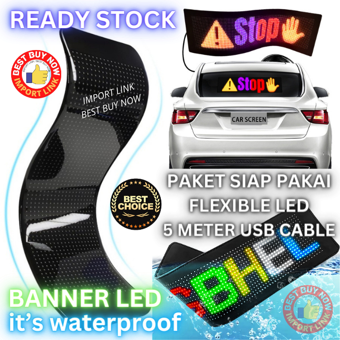 Jual Variasi mobil LED Flexible Moving animasi text mini papan screen ...