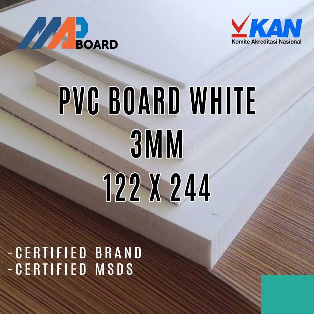 Jual PVC Board / PVC Foam Board 3mm Ukuran 122 x 244 | Shopee Indonesia