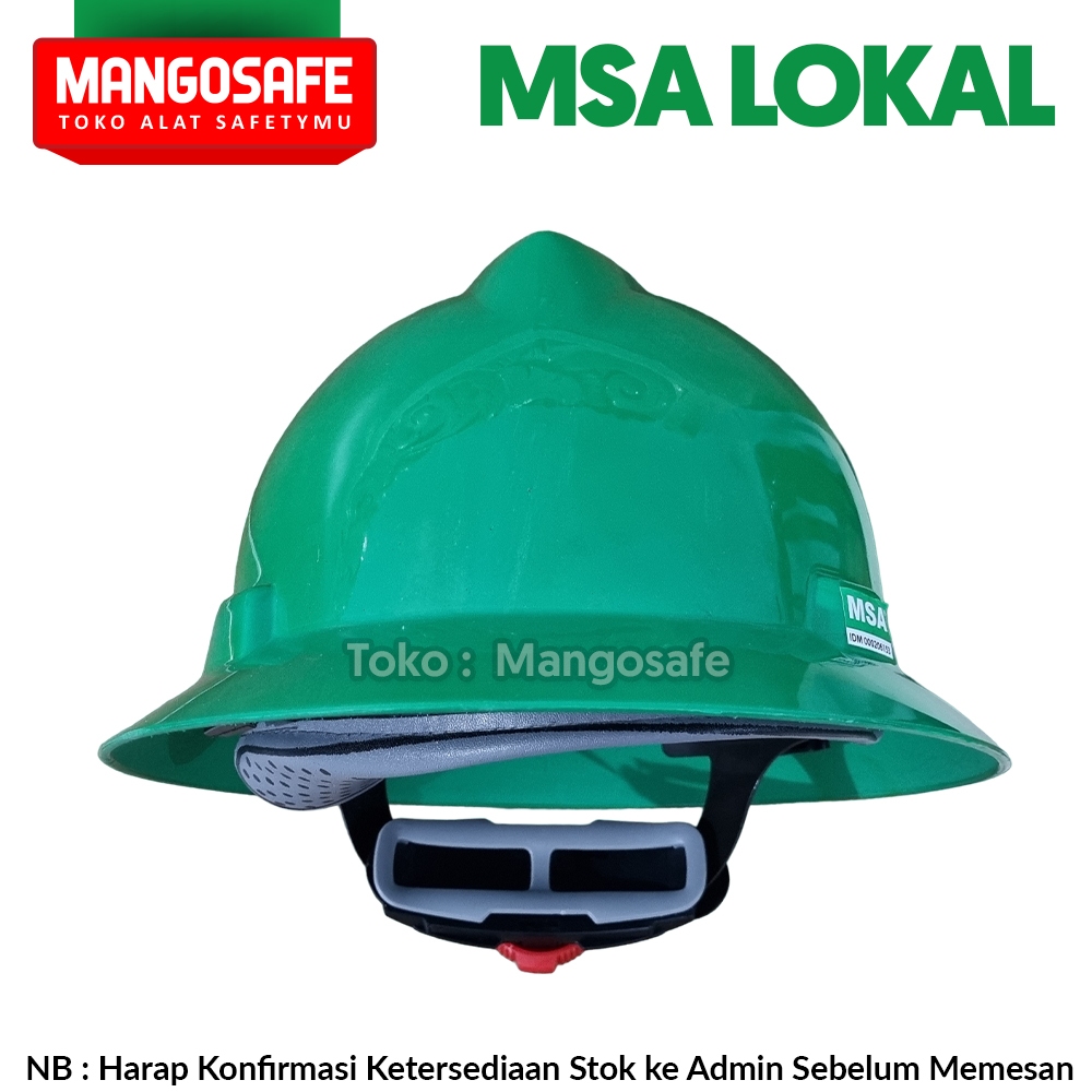 Jual Helm Safety Proyek MSA Lokal Bulat Full Brim warna Putih Kuning ...