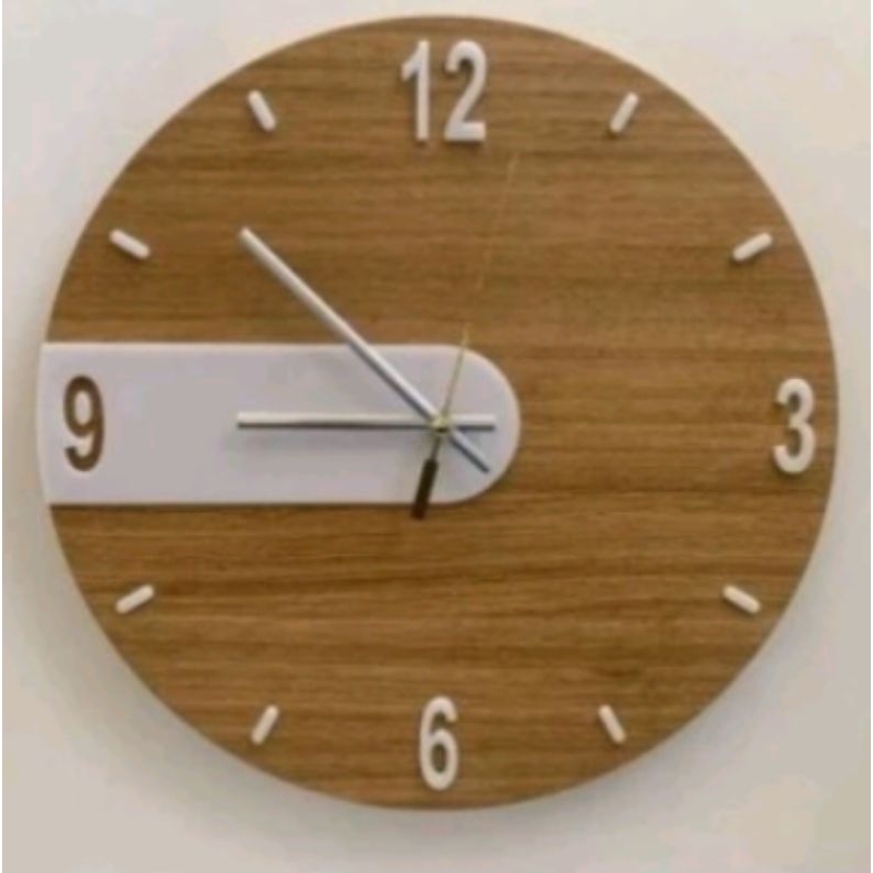 Jual jam dinding kayu jati minimalis terbaru diameter 40 cm | Shopee ...