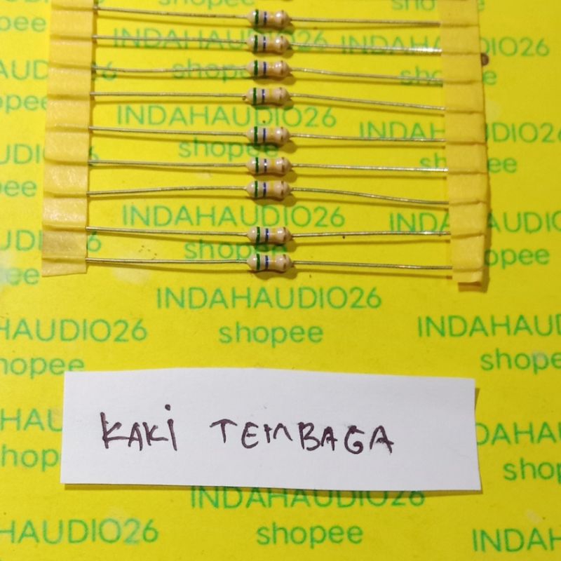 Jual resistor 560k 1/4w 5% kaki tebal tembaga carbon 1/4w 5 persen ...