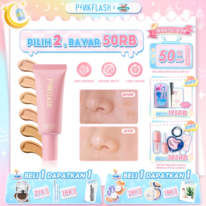 Jual PINKFLASH OhMySelf Lightweight Matte Foundation Oil-control Face ...