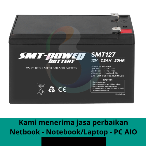 Jual BATERAI VRLA SMT - POWER 12V 7,5AH BATTERY UPS / AKI KERING ...