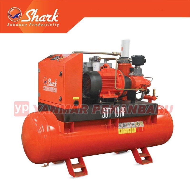 Jual MESIN KOMPRESOR / SCREW AIR COMPRESSOR OPEN TYPE SHARK SOT 15 HP ...