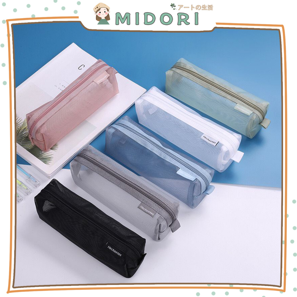 Jual [MIDORI] Kotak Pensil Transparant Rectangle Portabel Tempat Pensil ...
