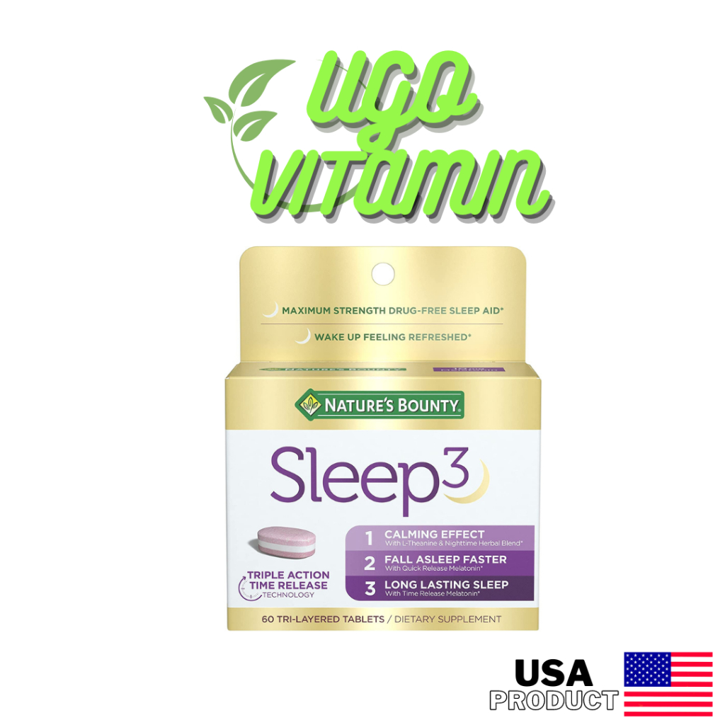 Jual Natures Bounty Sleep 3 Sleep Aid 10mg Melatonin Tidur Pulas ...