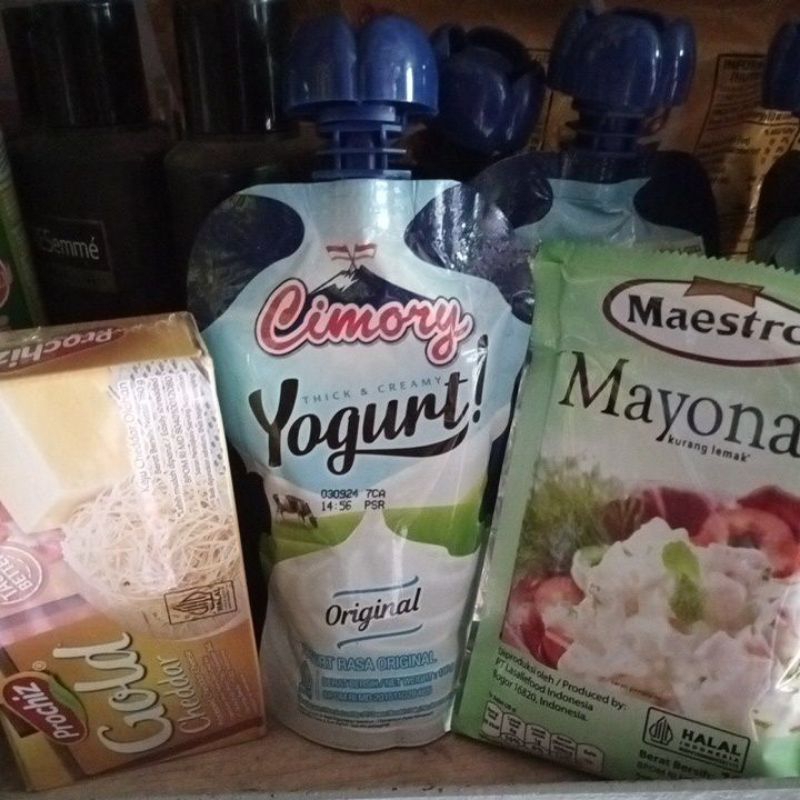 Jual paket kuah salad buah isi 3(keju+mayonnaise+yogurt) | Shopee Indonesia